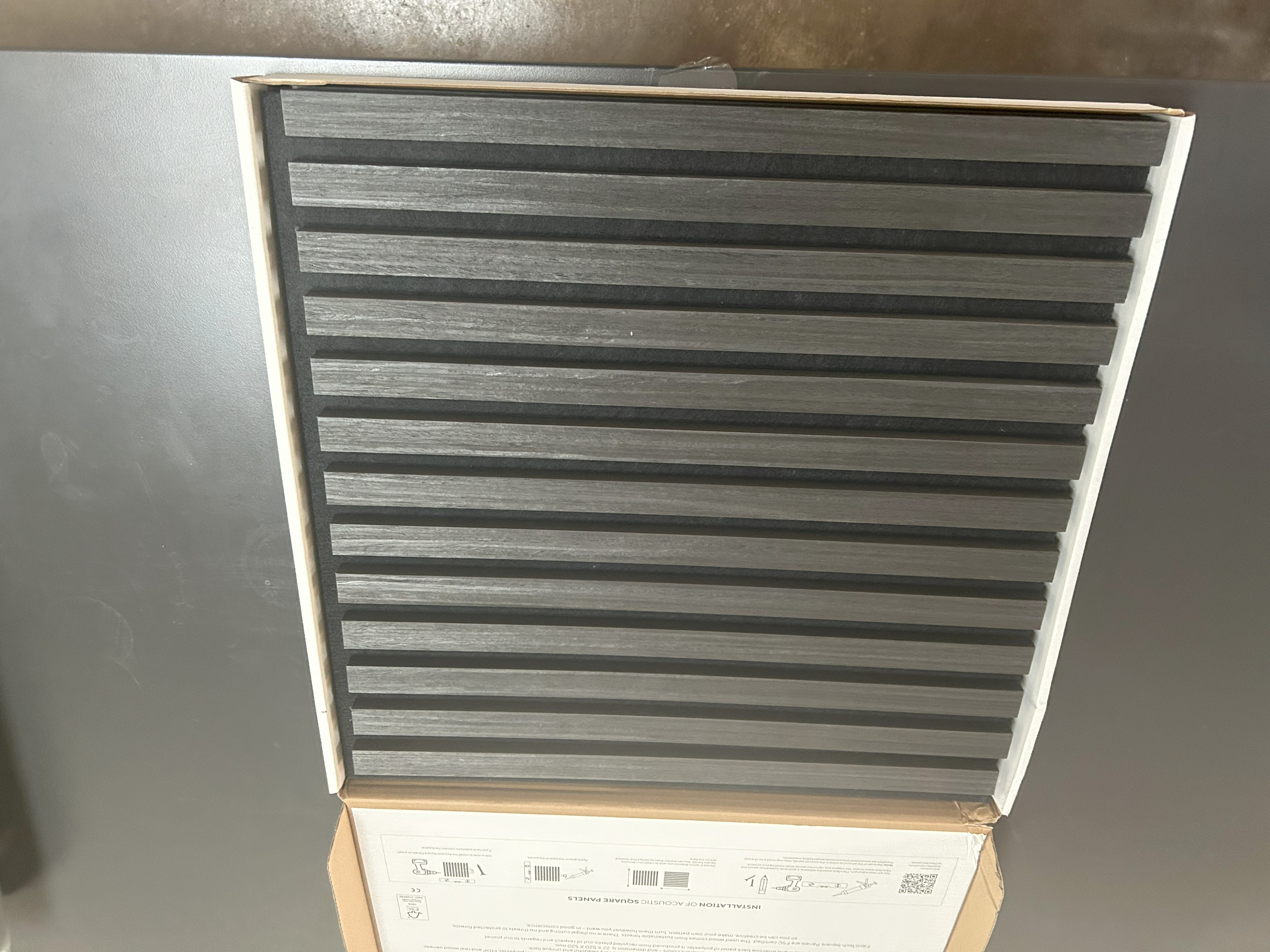 80 stk. Fibrotech Basic Black Oak Akustikpaneler - B2Bauctions.dk